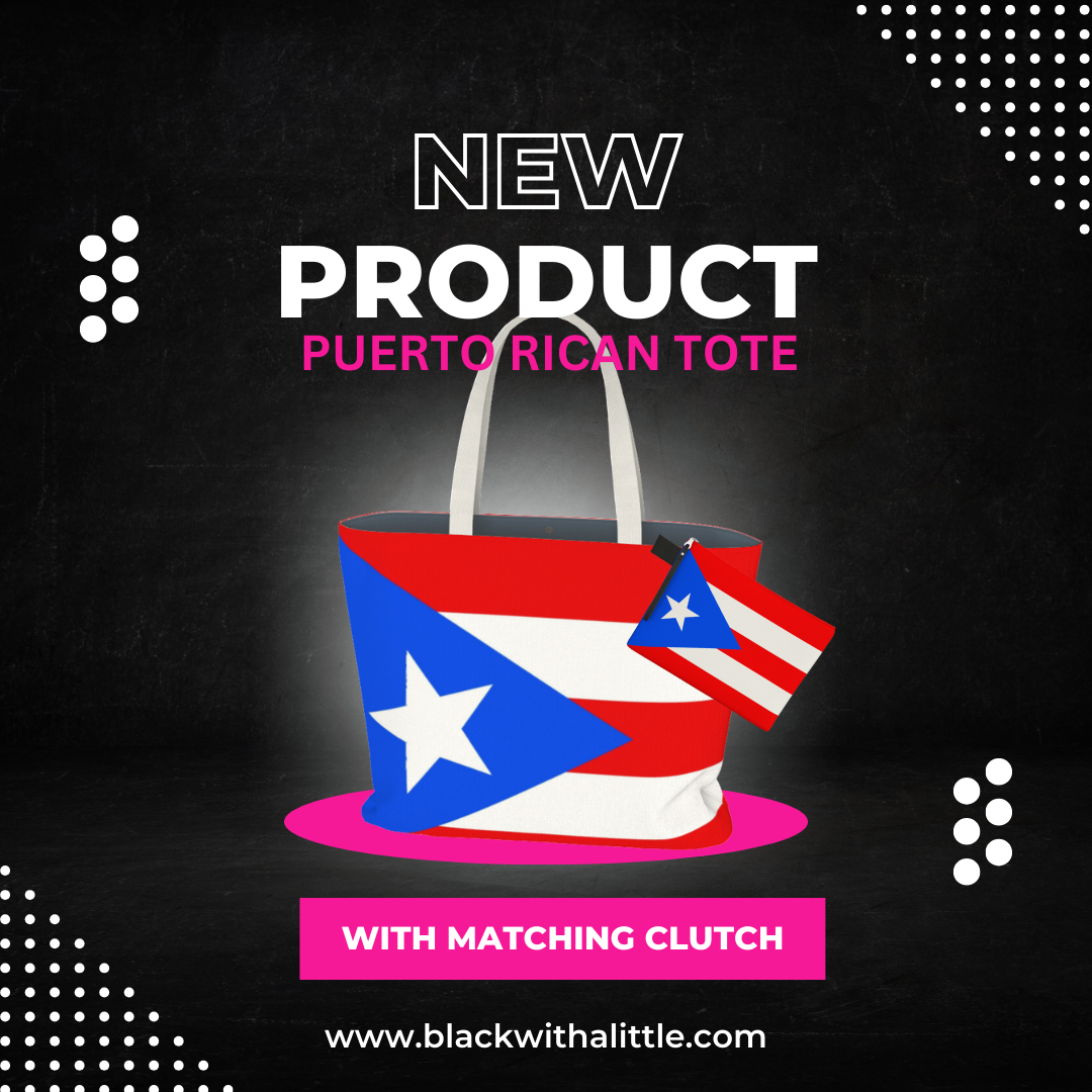 Puerto Rico Tote and wristlet combo - Black With a Little Cream and ...